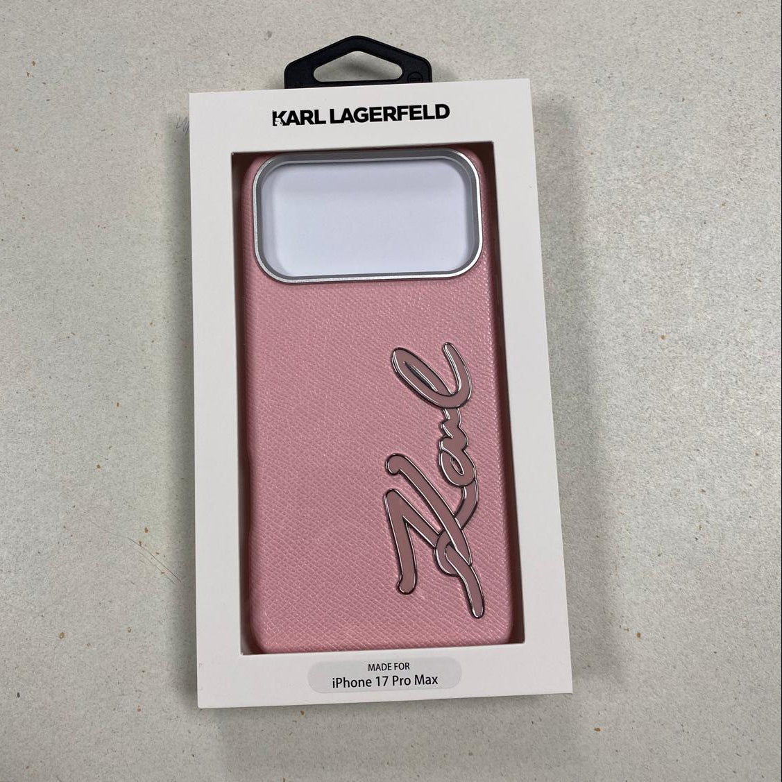 KARL KLHCP17XPGFKSRSP HardCase FW GRAINED PU W/ SIGNATURE Logo Pink iP